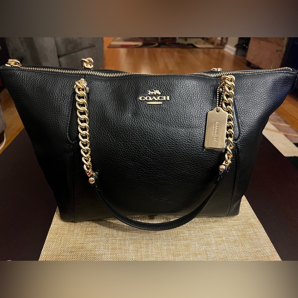 Coach | Bags | Coach Ava Chain Leather Tote | Poshmark